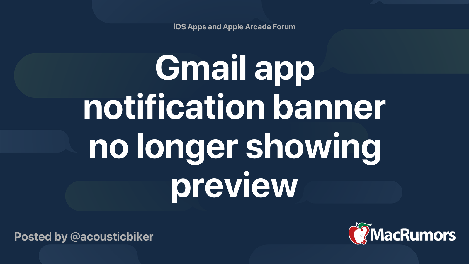 Gmail app notification banner no longer showing preview | MacRumors Forums
