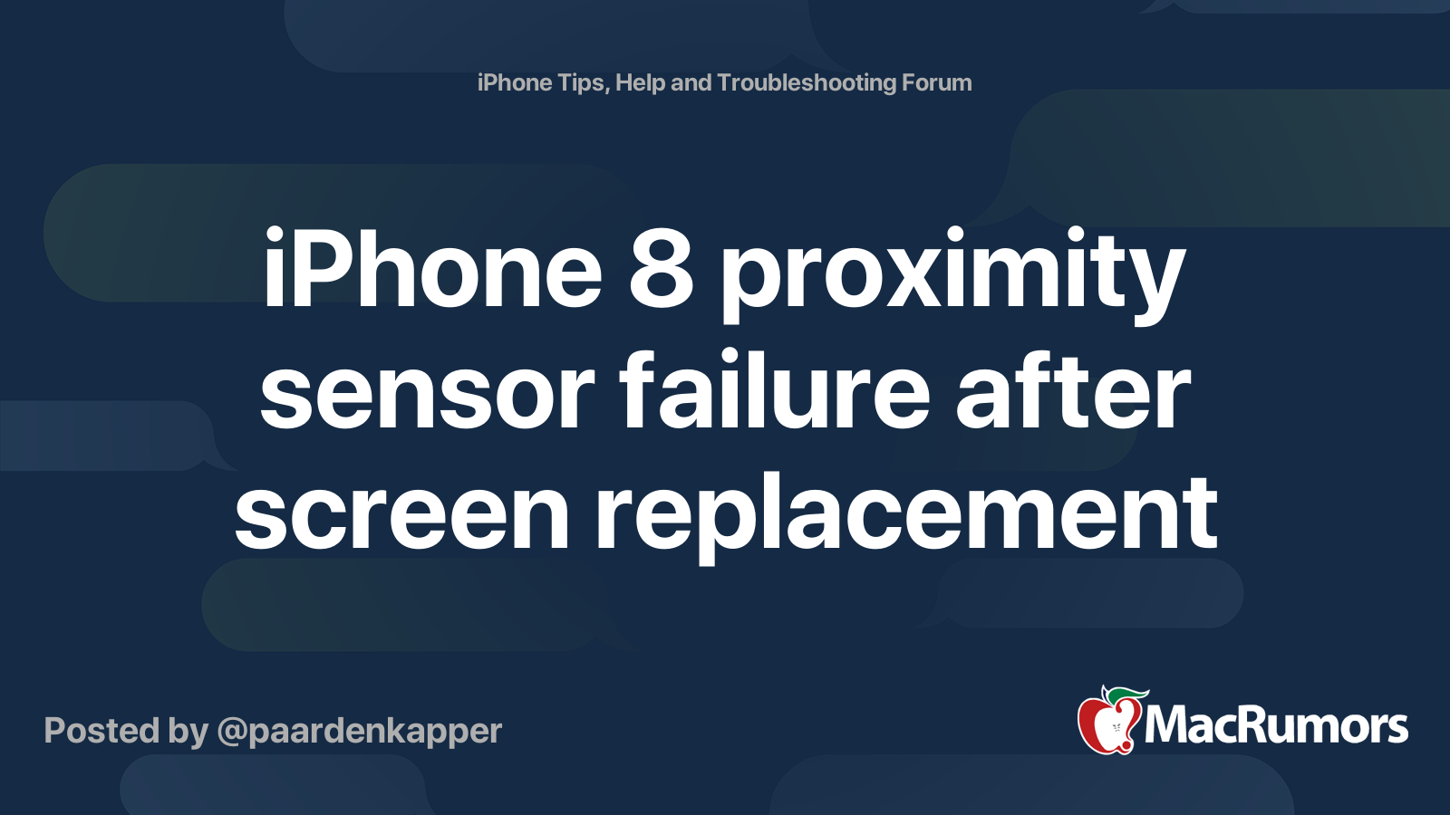 iPhone 8 proximity sensor failure after screen replacement | MacRumors Forums