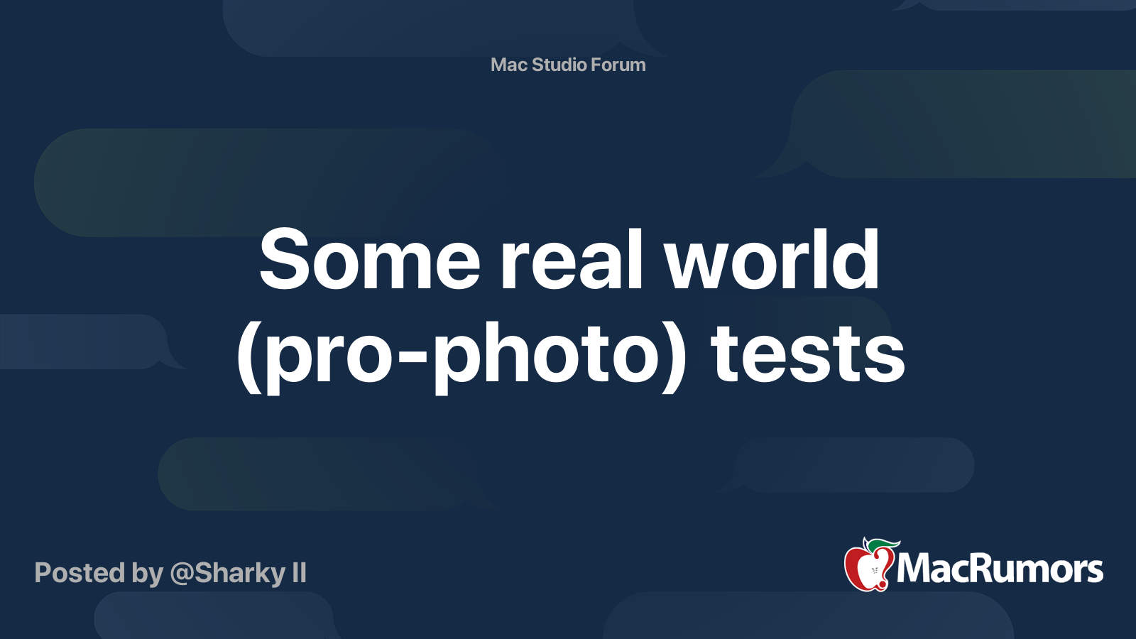 Some real world (pro-photo) tests | MacRumors Forums