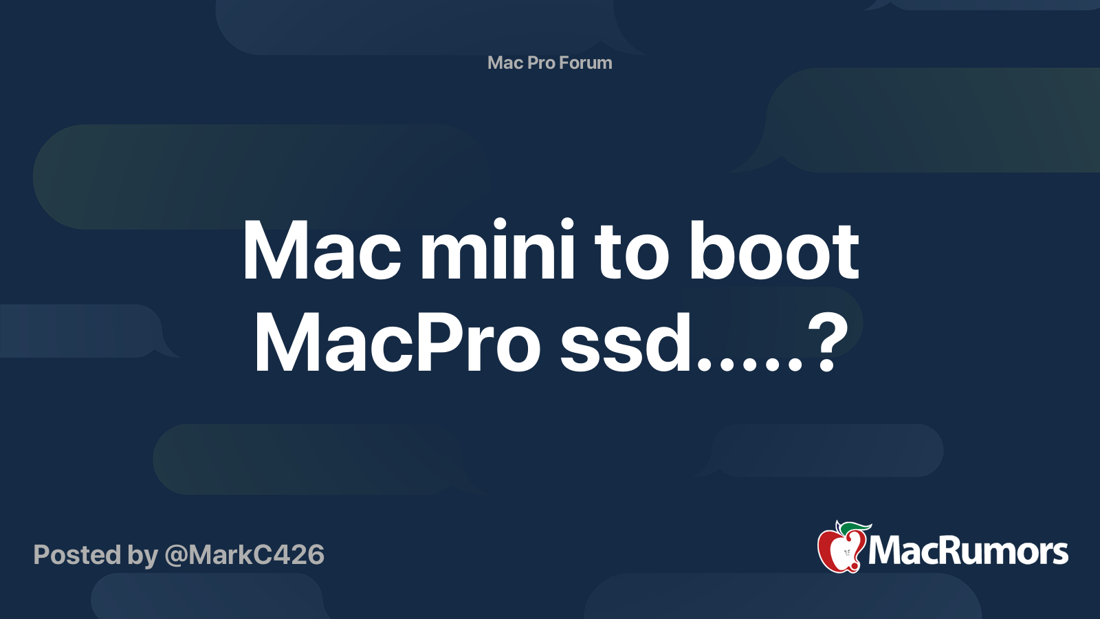 Mac mini to boot MacPro ssd.....? | MacRumors Forums
