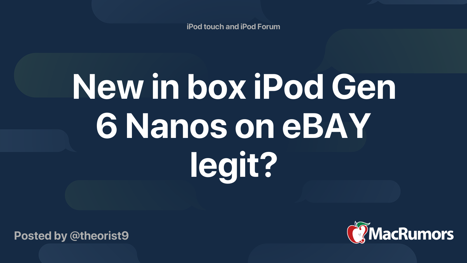 New in box iPod Gen 6 Nanos on eBAY legit? | MacRumors Forums