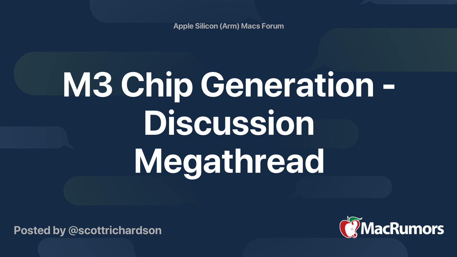 M3 Chip Generation - Discussion Megathread | MacRumors Forums