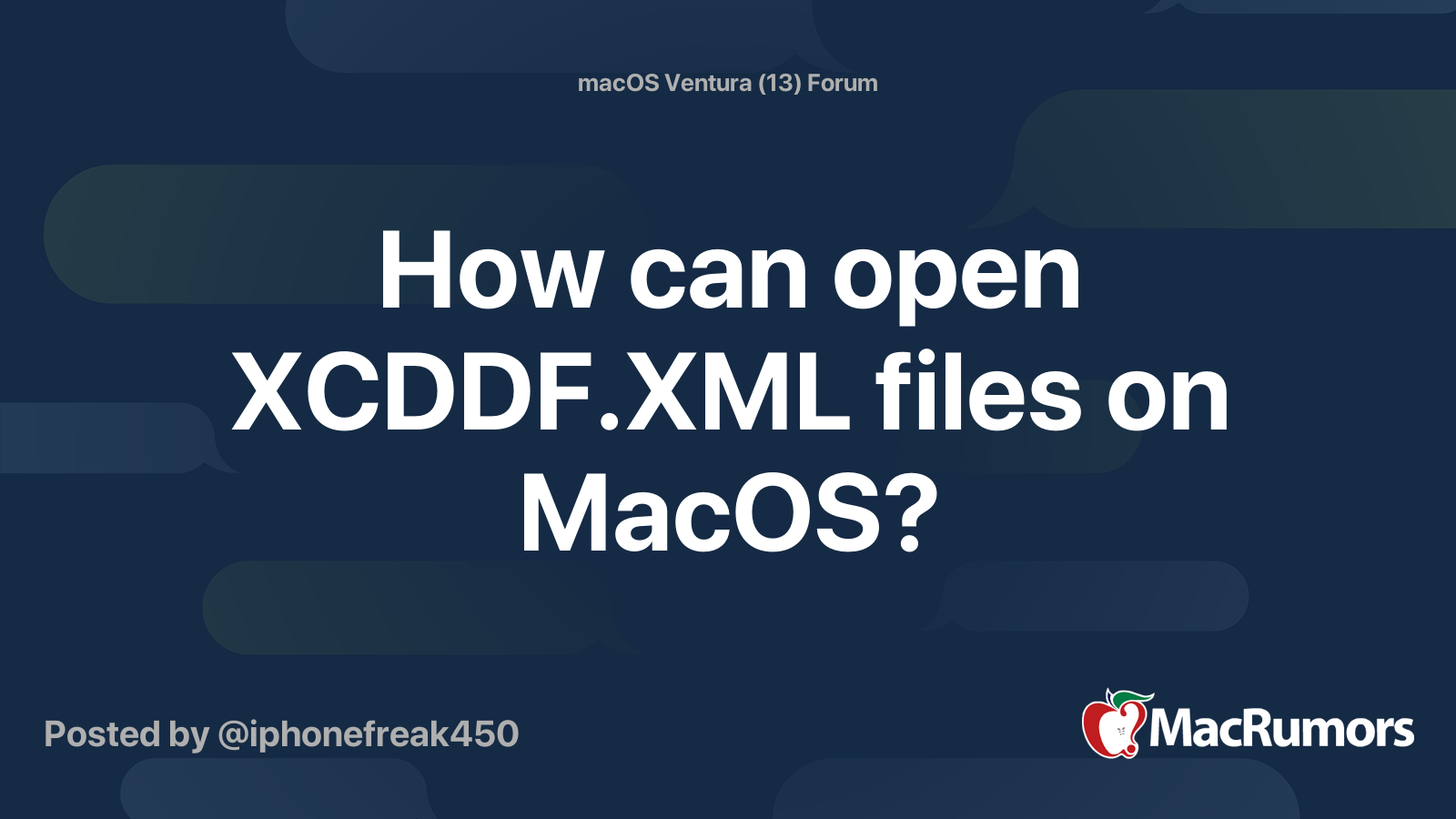 How Can Open Xcddfxml Files On Macos Macrumors Forums 