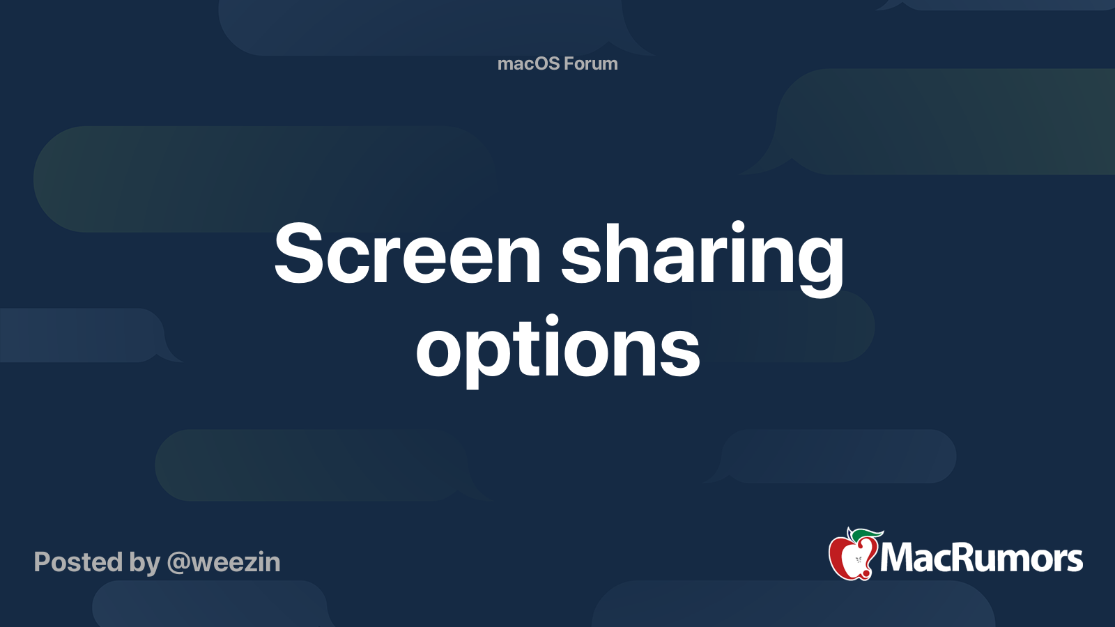 Screen sharing options | MacRumors Forums