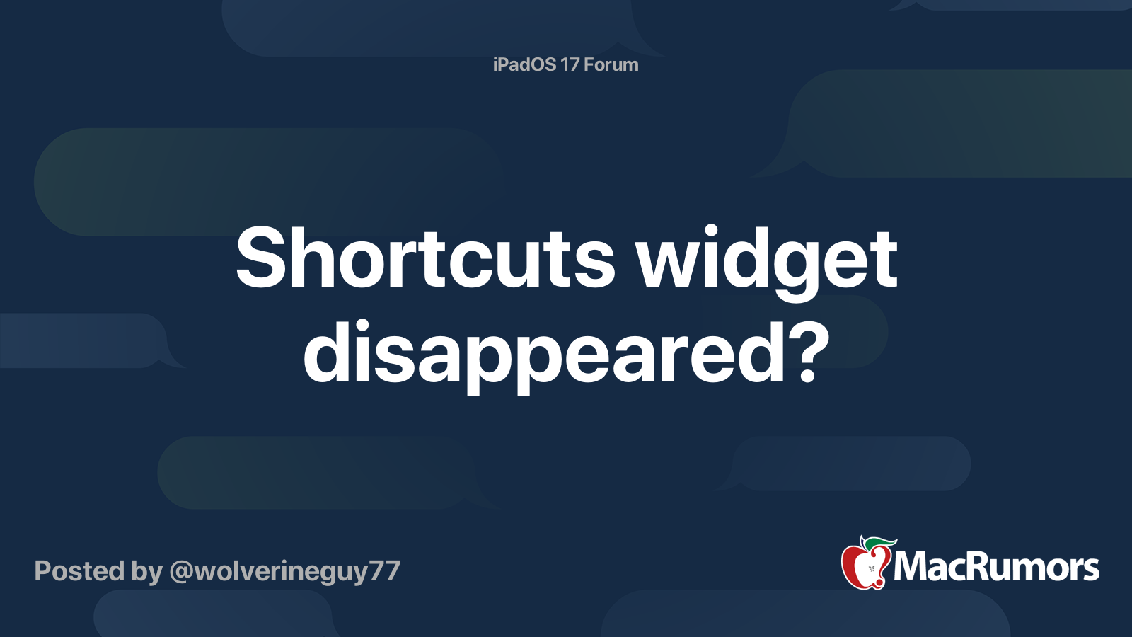 Shortcuts Widget Disappeared Macrumors Forums