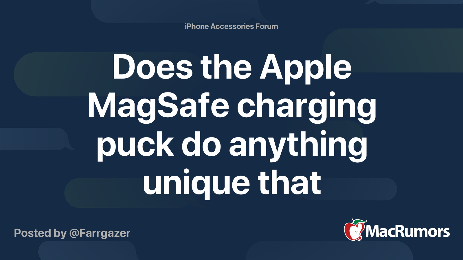 Does the Apple MagSafe charging puck do anything unique that third-party models don’t do ...