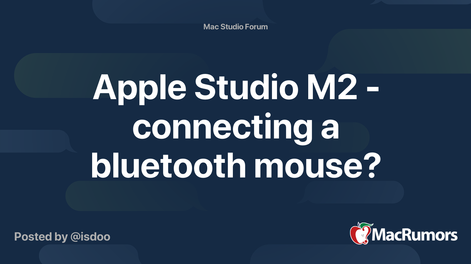 Apple Studio M2 - connecting a bluetooth mouse? | MacRumors Forums