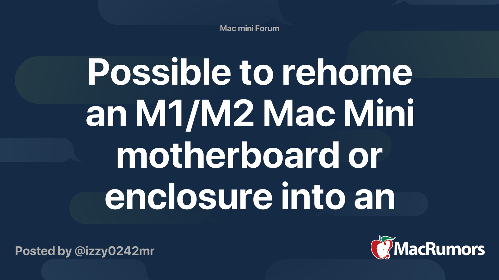 Possible to rehome an M1/M2 Mac Mini motherboard or enclosure into an old Mac Pro tower case ...