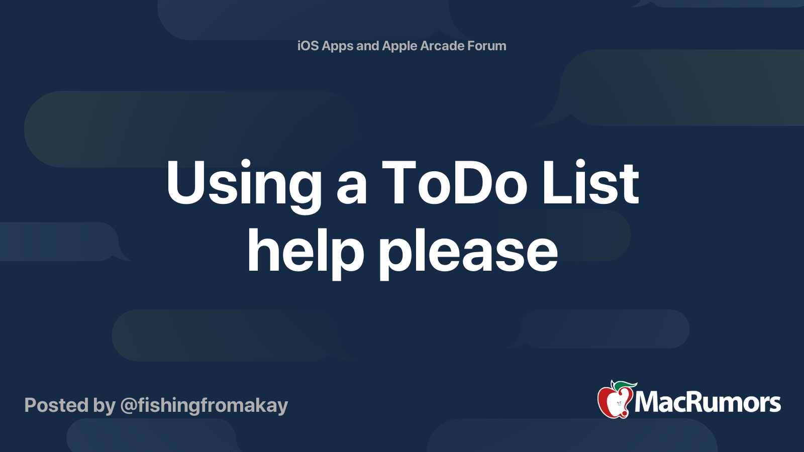 Using a ToDo List help please | MacRumors Forums