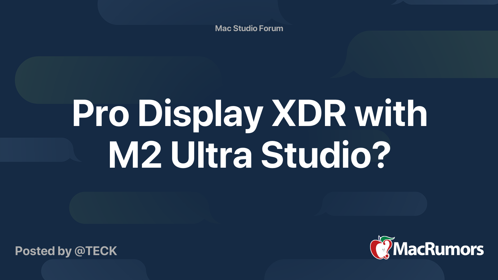 Pro Display XDR with M2 Ultra Studio? | MacRumors Forums