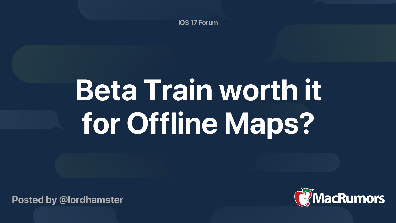 Beta Train worth it for Offline Maps? | MacRumors Forums