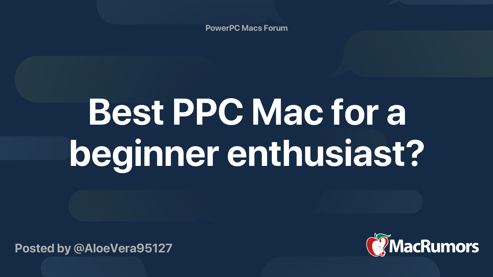 Best PPC Mac for a beginner enthusiast? | MacRumors Forums