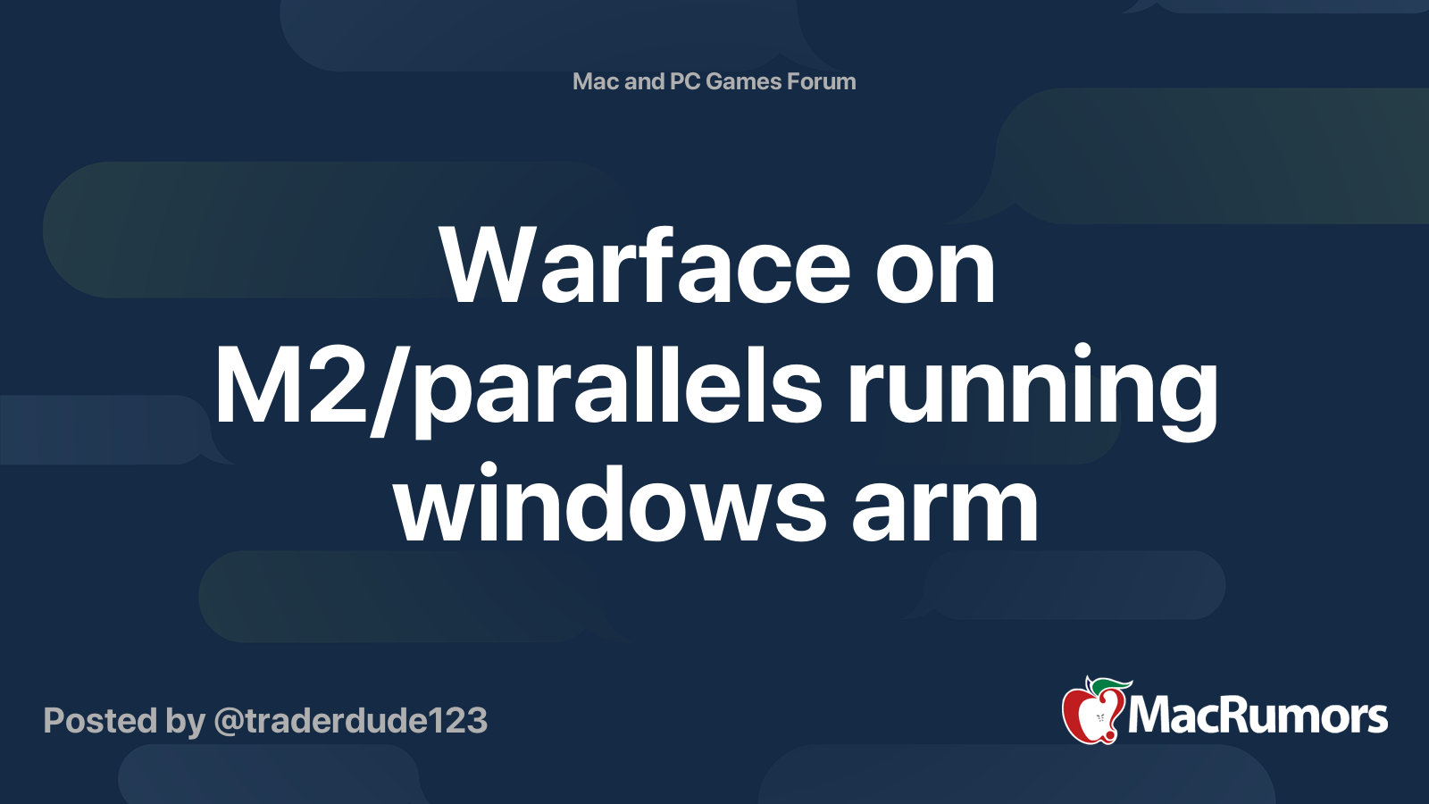 Warface on M2/parallels running windows arm | MacRumors Forums