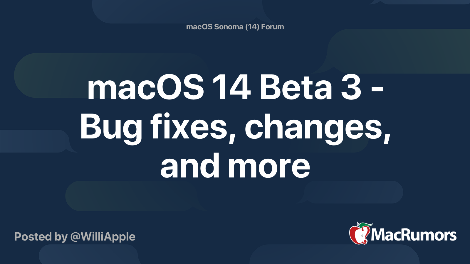 macOS 14 Beta 3 - Bug fixes, changes, and more | MacRumors Forums