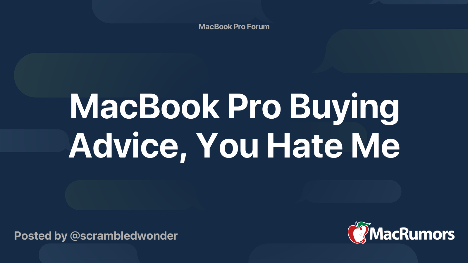 Macbook Pro Buying Advice You Hate Me Macrumors Forums