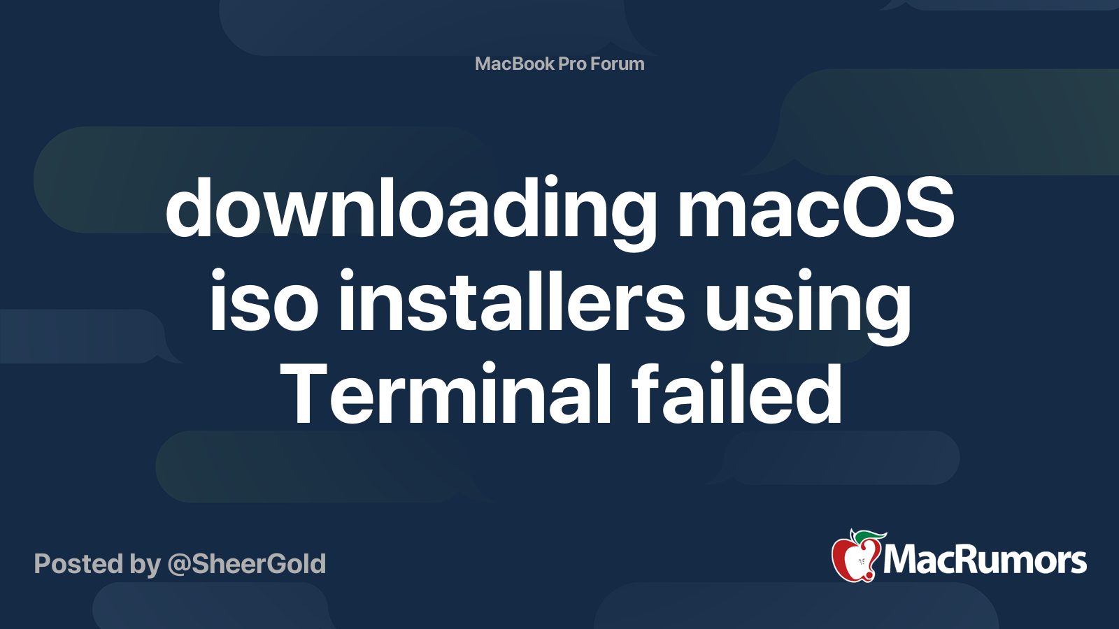downloading macOS iso installers using Terminal failed | MacRumors Forums