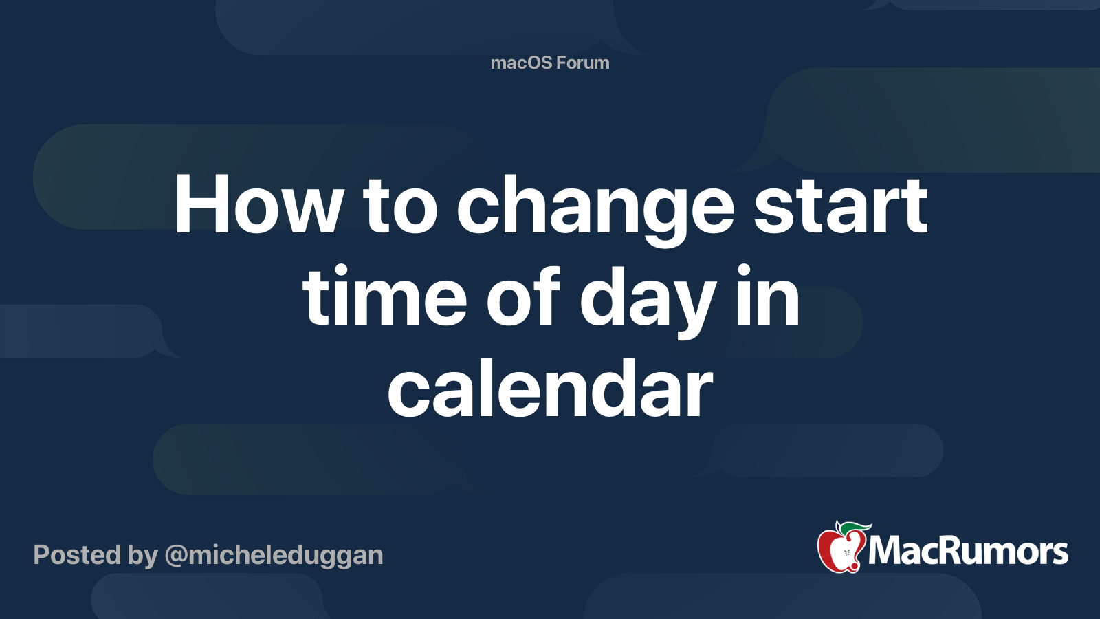 How to change start time of day in calendar | MacRumors Forums