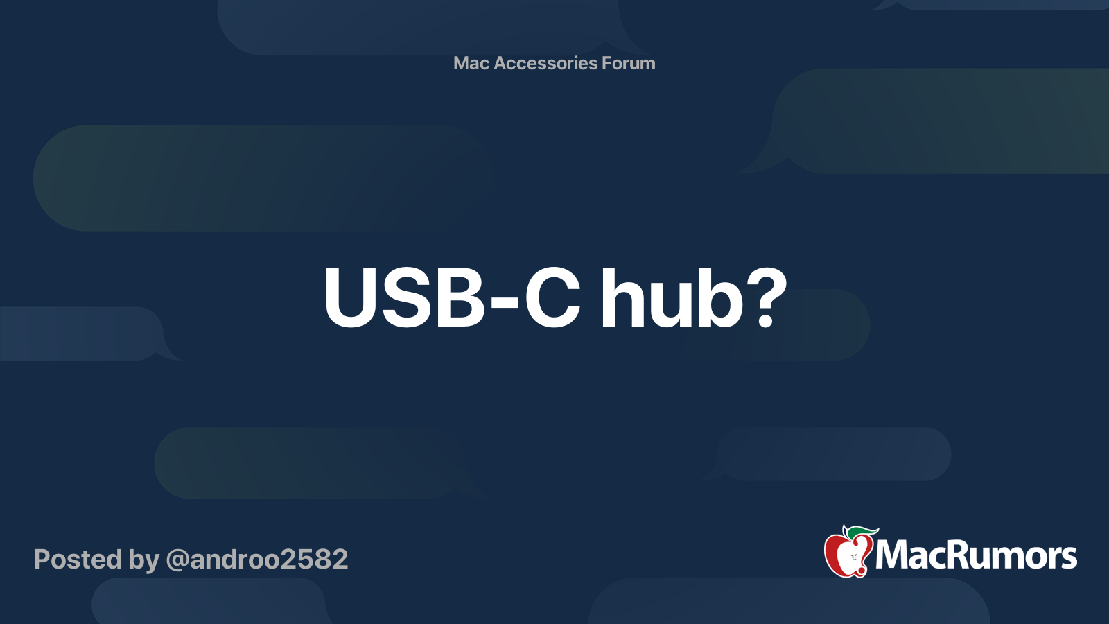 USB-C hub? | MacRumors Forums