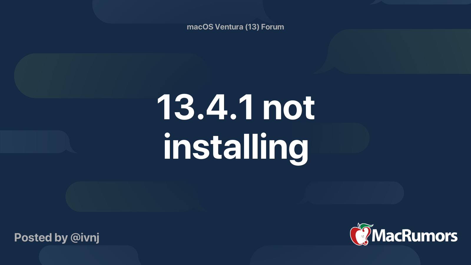 13.4.1 not installing | MacRumors Forums