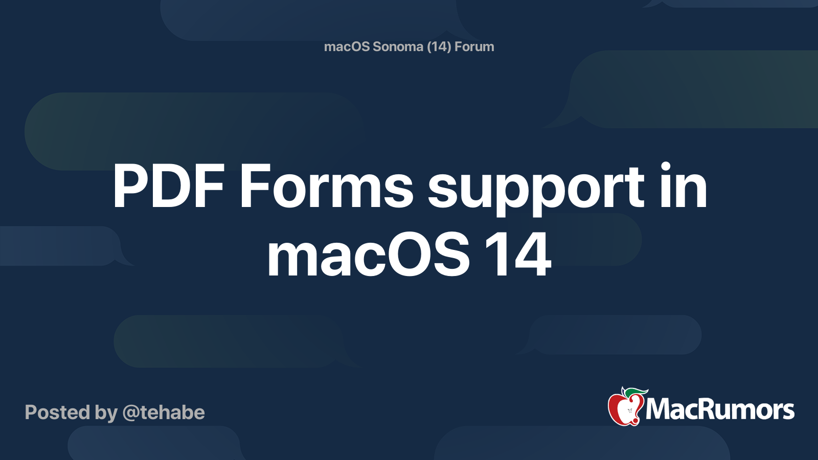 PDF Forms support in macOS 14 | MacRumors Forums