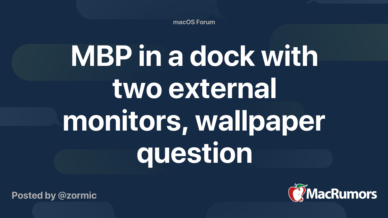 MBP in a dock with two external monitors, wallpaper question ...