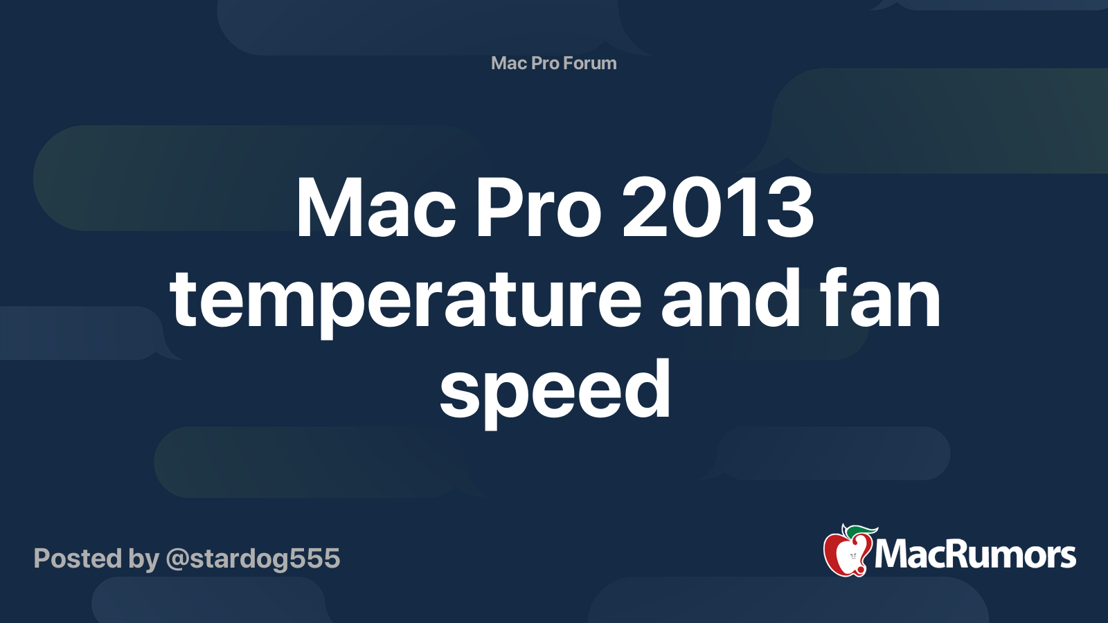 Mac Pro 2013 temperature and fan speed | MacRumors Forums