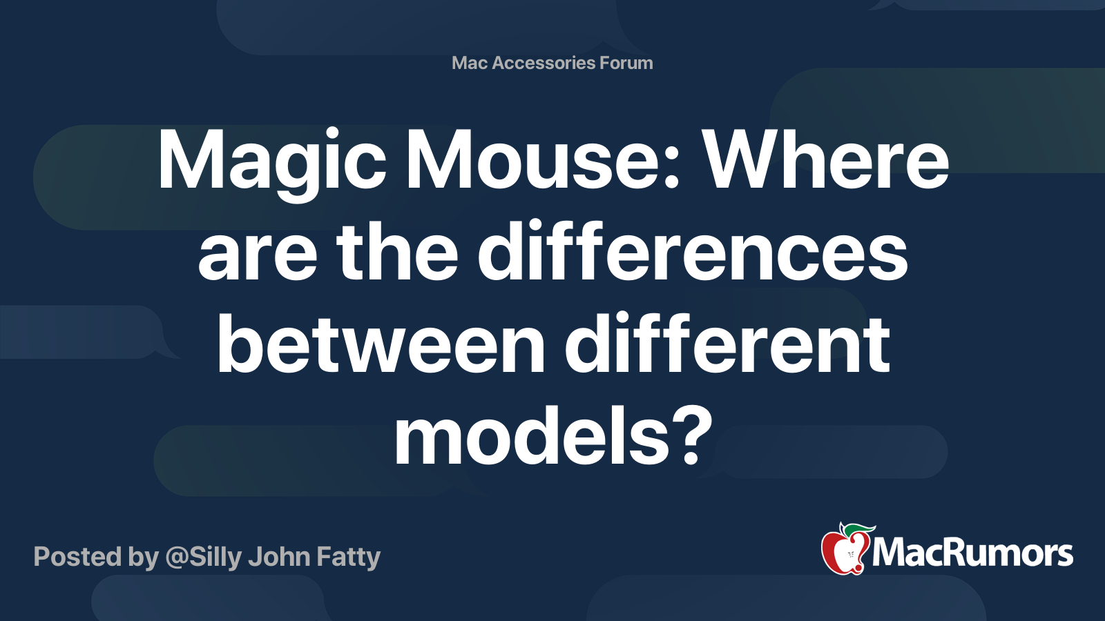 Magic Mouse: Where are the differences between different models? | MacRumors Forums