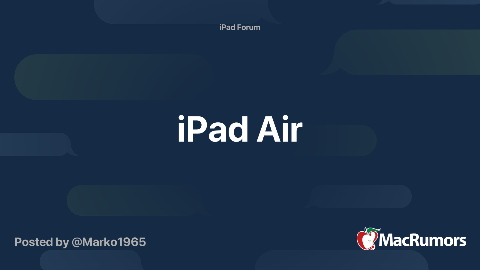iPad Air | MacRumors Forums