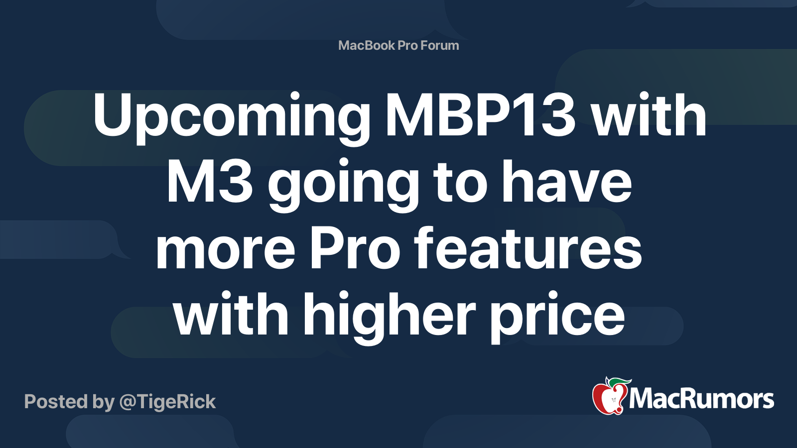 Upcoming MBP13 with M3 going to have more Pro features with higher ...