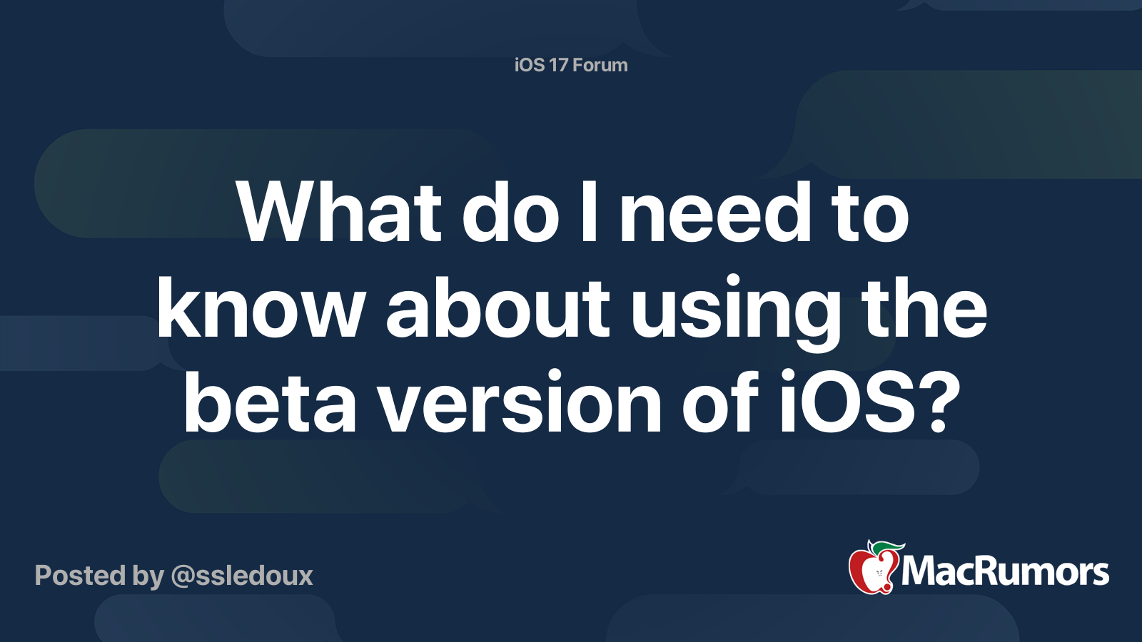 What do I need to know about using the beta version of iOS? | MacRumors Forums