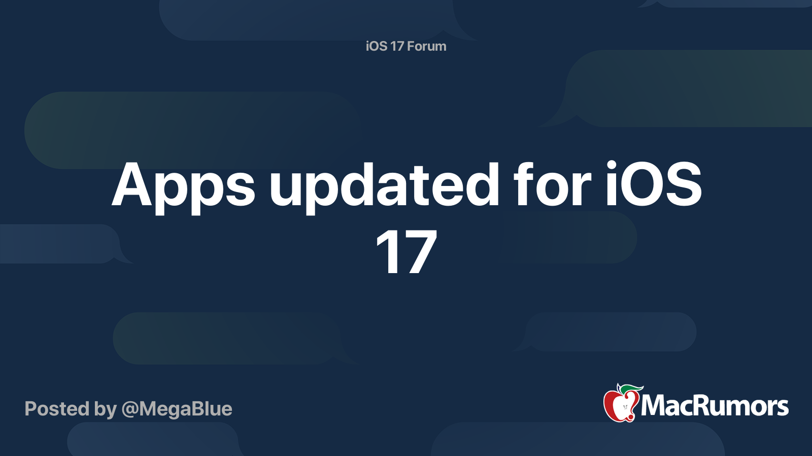 Apps updated for iOS 17 | MacRumors Forums