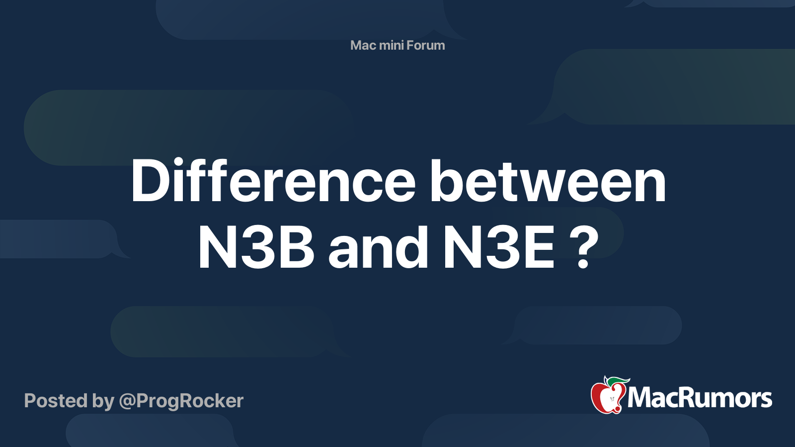 Difference between N3B and N3E ? | MacRumors Forums