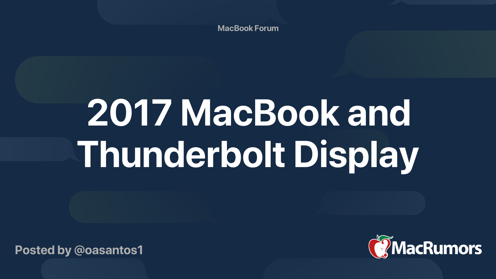 2017 MacBook and Thunderbolt Display | MacRumors Forums
