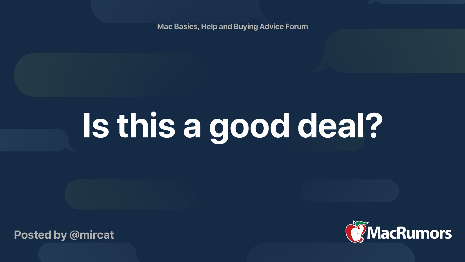Is this a good deal? | MacRumors Forums
