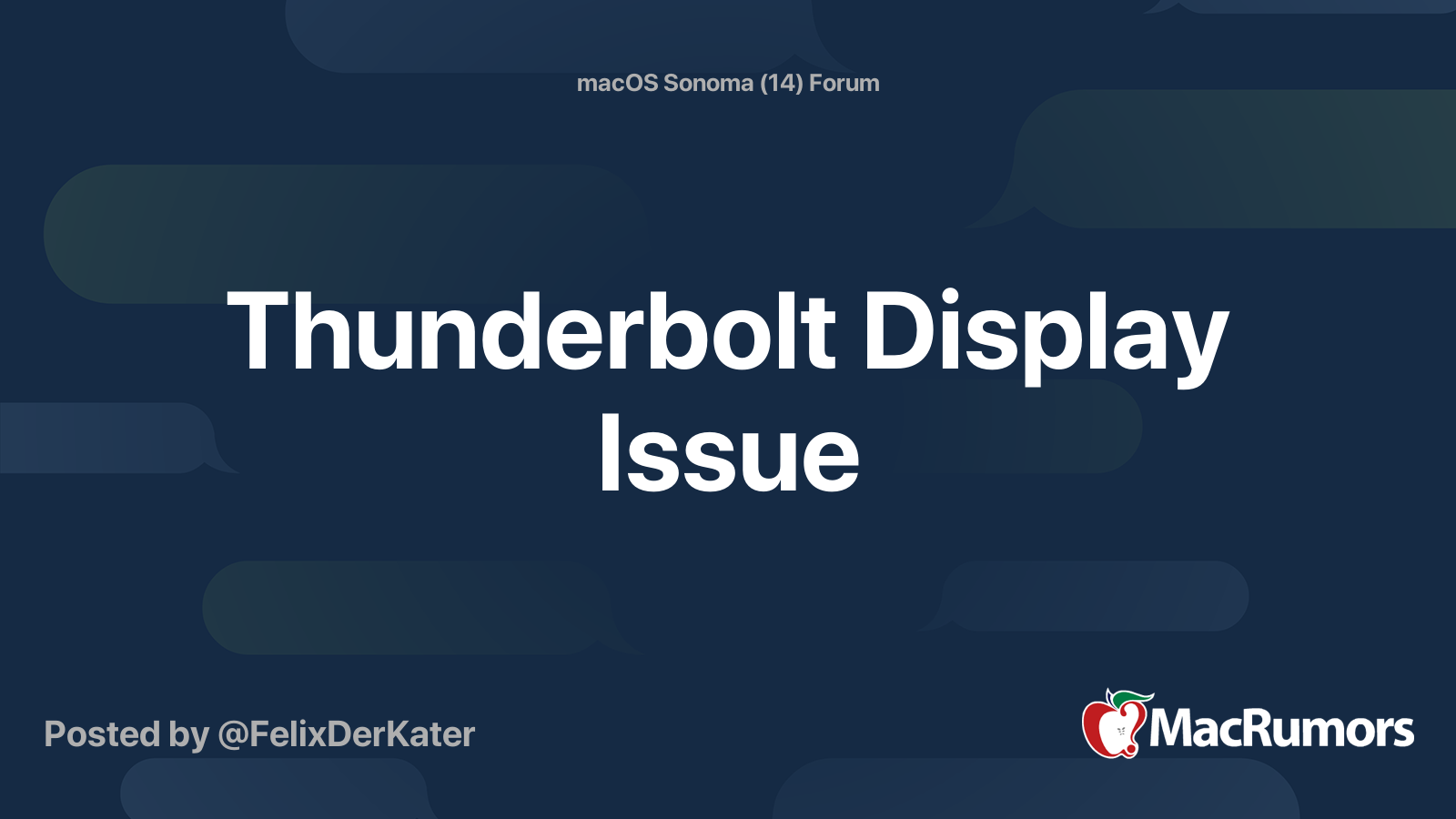 Thunderbolt Display Issue | MacRumors Forums