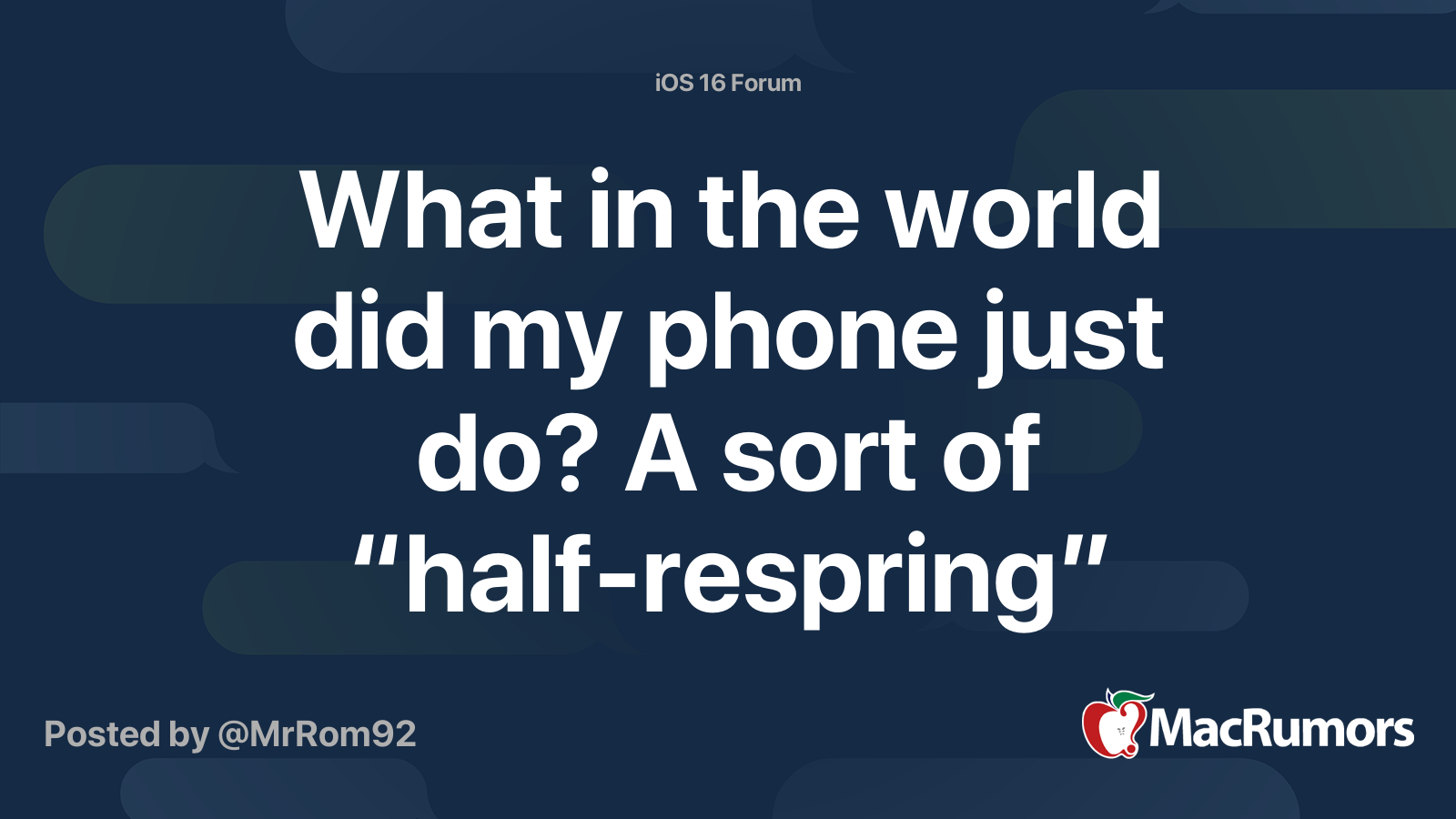 What in the world did my phone just do? A sort of “half-respring ...