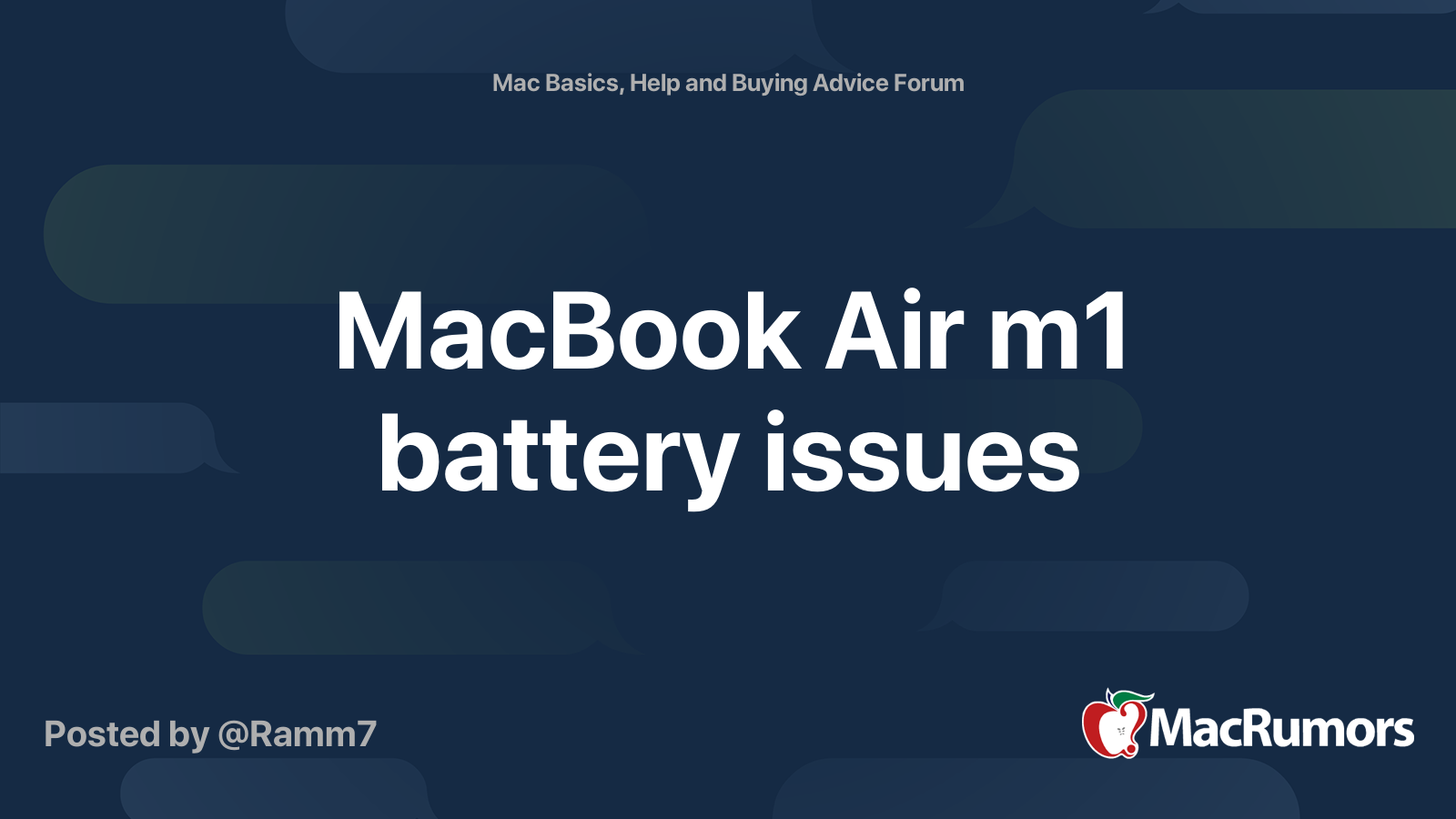 MacBook Air m1 battery issues | MacRumors Forums