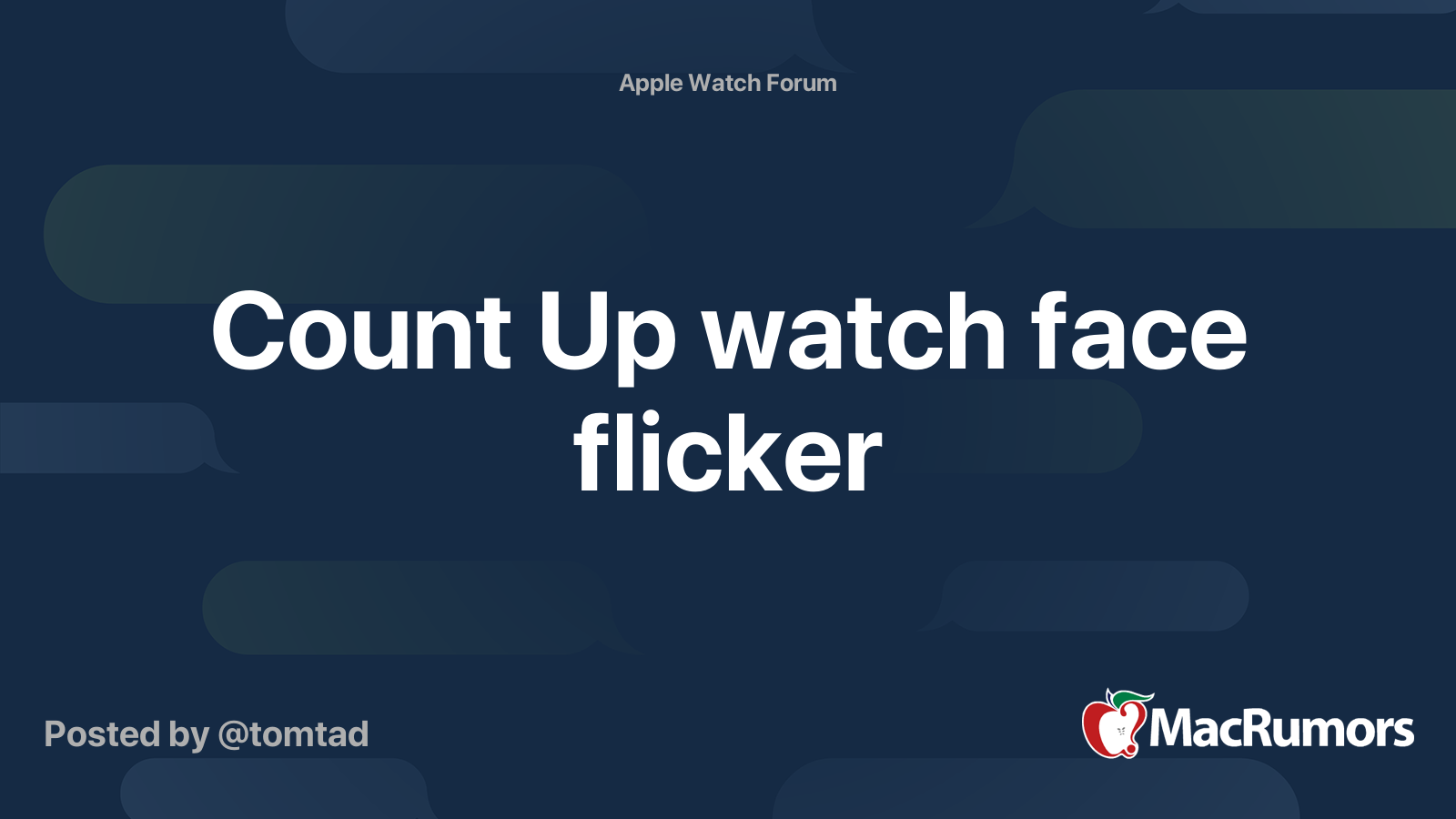 Count Up watch face flicker | MacRumors Forums