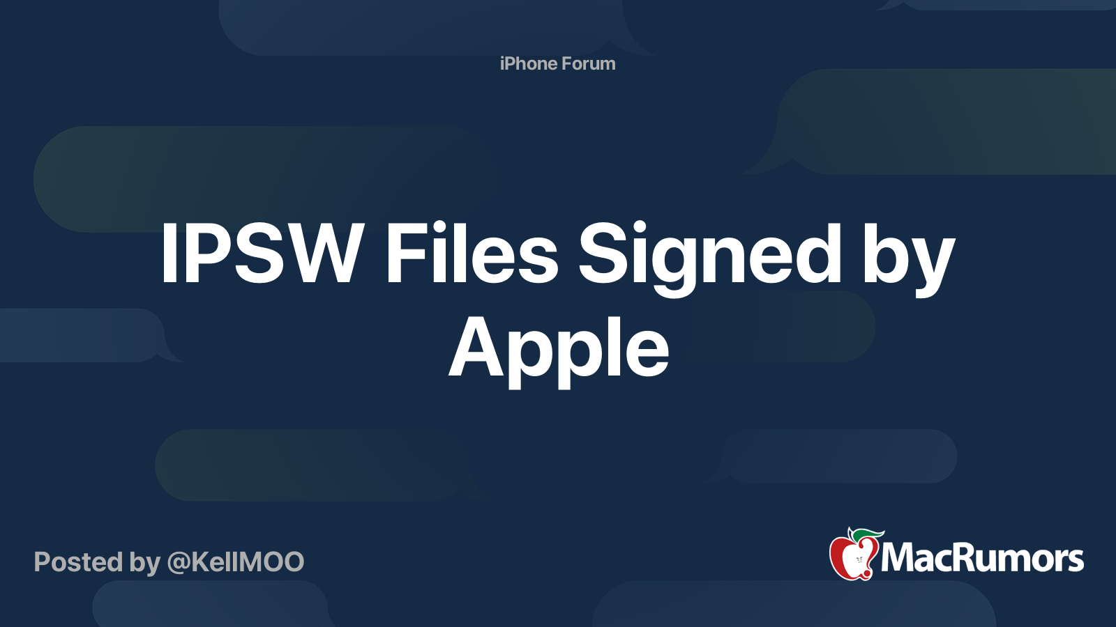 IPSW Files Signed by Apple | MacRumors Forums