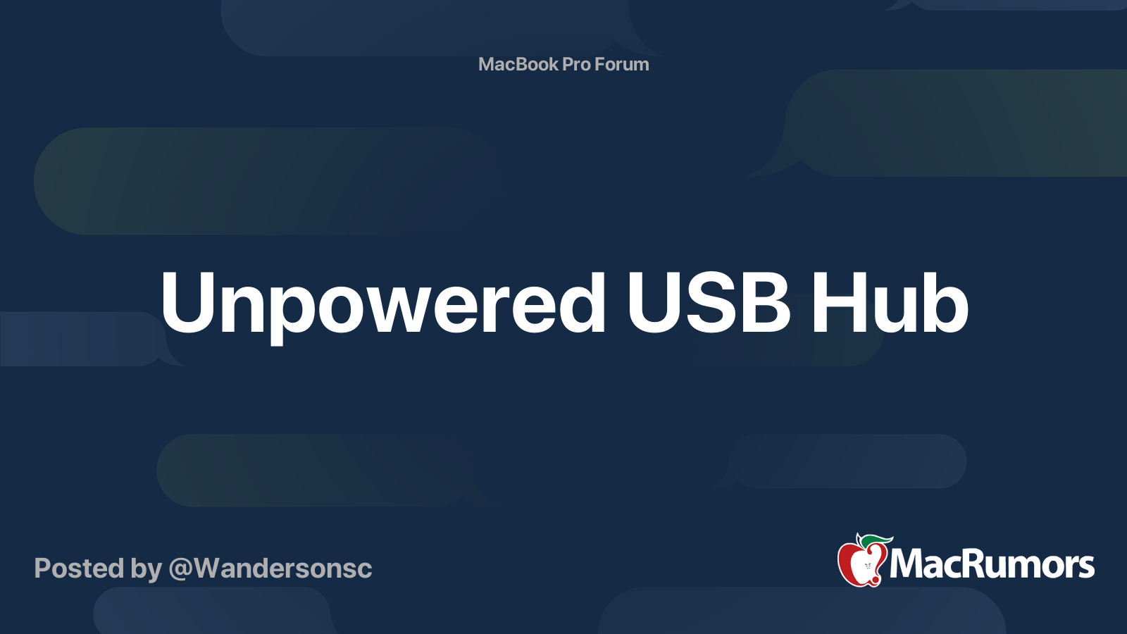 Unpowered USB Hub | MacRumors Forums