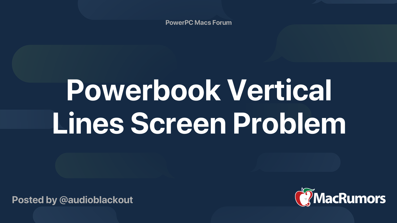 Powerbook Vertical Lines Screen Problem | MacRumors Forums