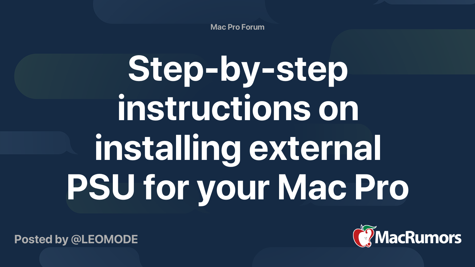 Step-by-step instructions on installing external PSU for your Mac Pro | MacRumors Forums