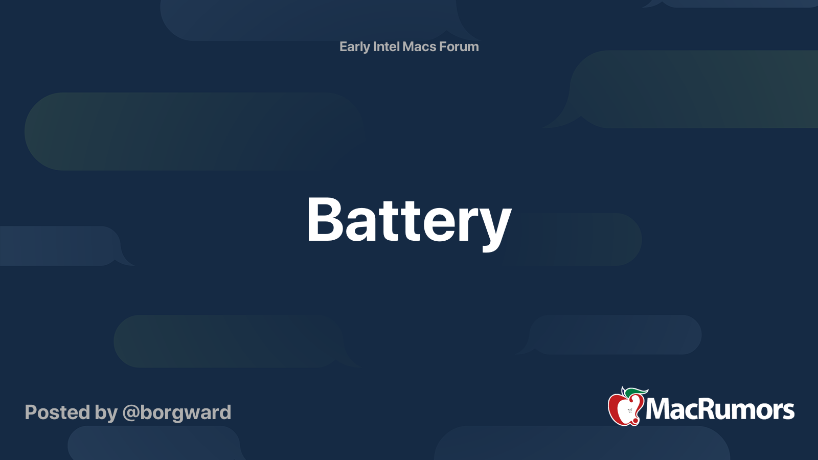 Battery | MacRumors Forums