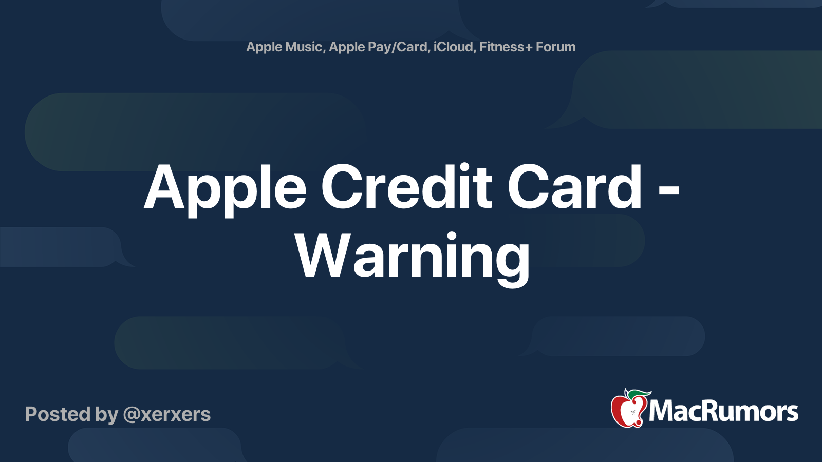 Apple Credit Card - Warning | MacRumors Forums