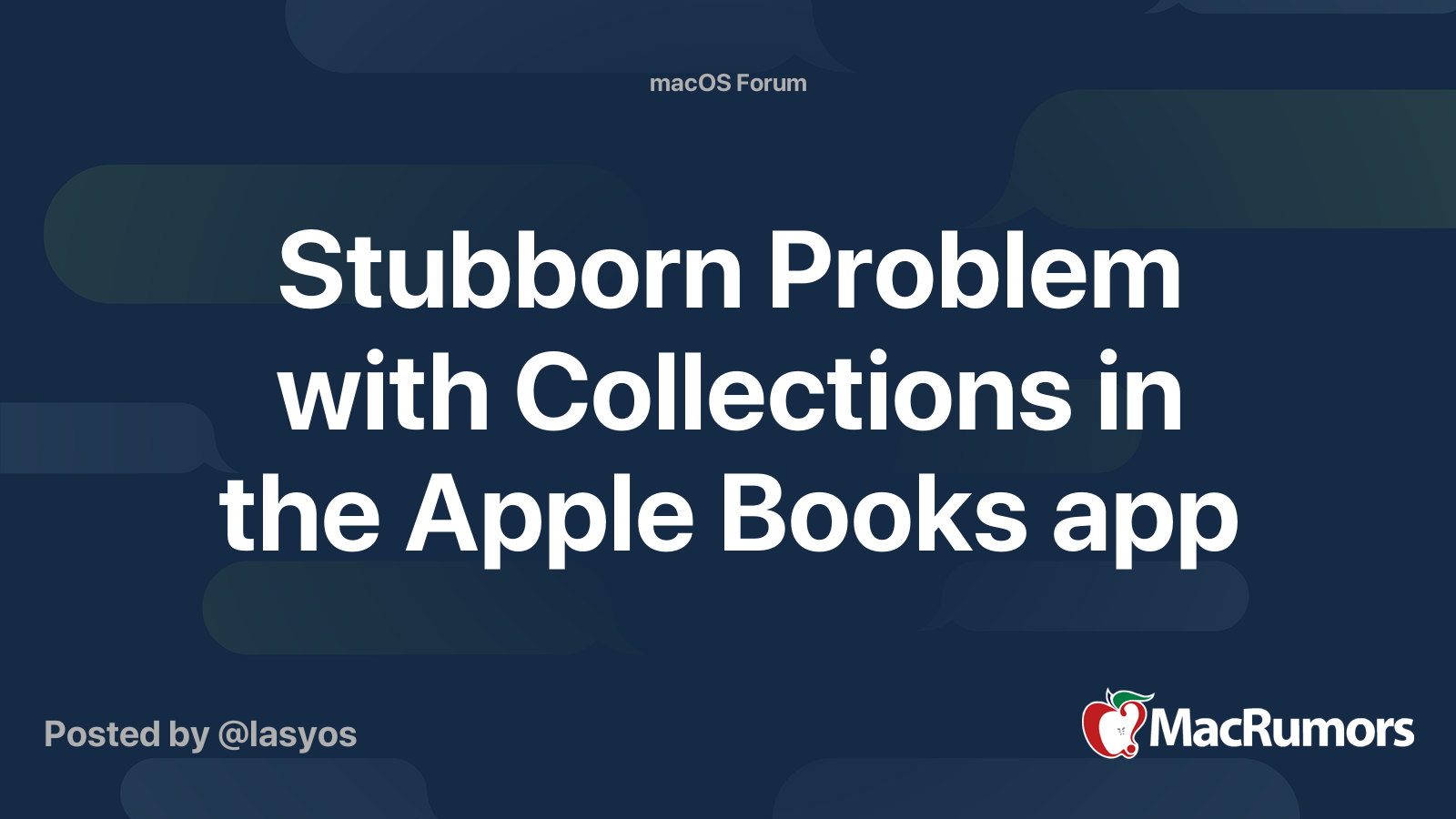 Stubborn Problem with Collections in the Apple Books app | MacRumors Forums