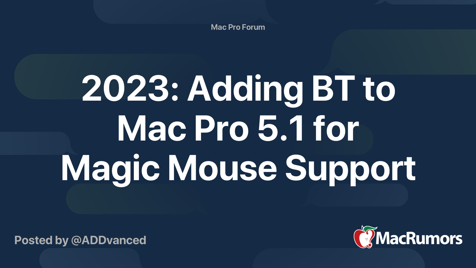 2023: Adding BT to Mac Pro 5.1 for Magic Mouse Support | MacRumors Forums