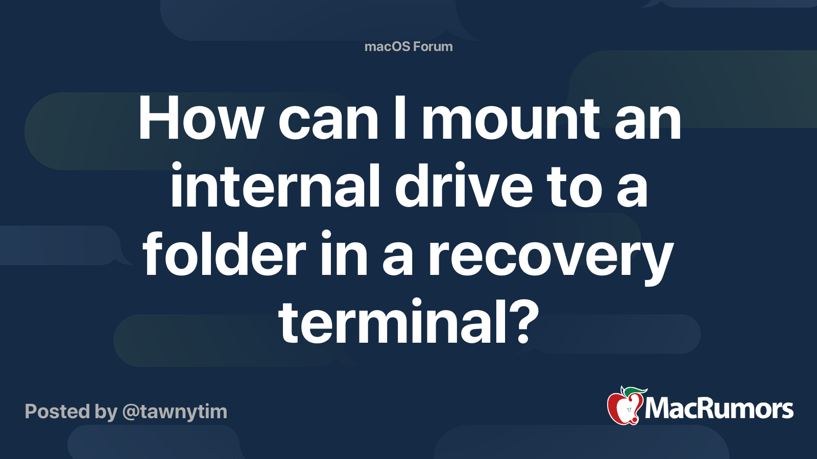 How can I mount an internal drive to a folder in a recovery terminal ...