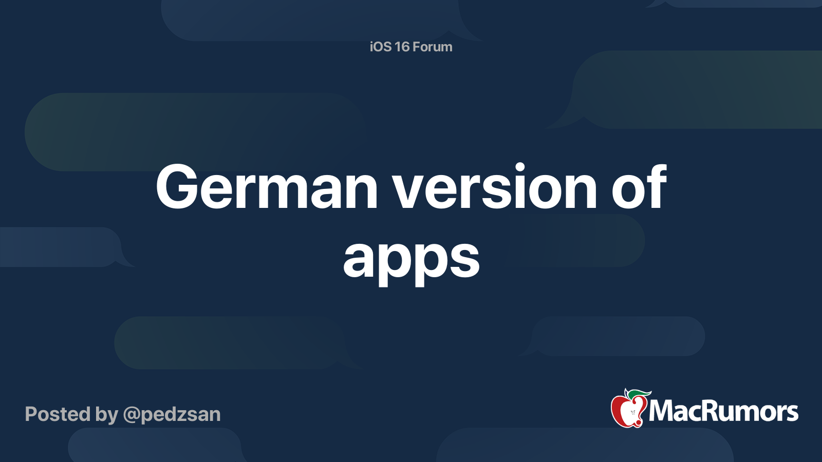 German version of apps | MacRumors Forums
