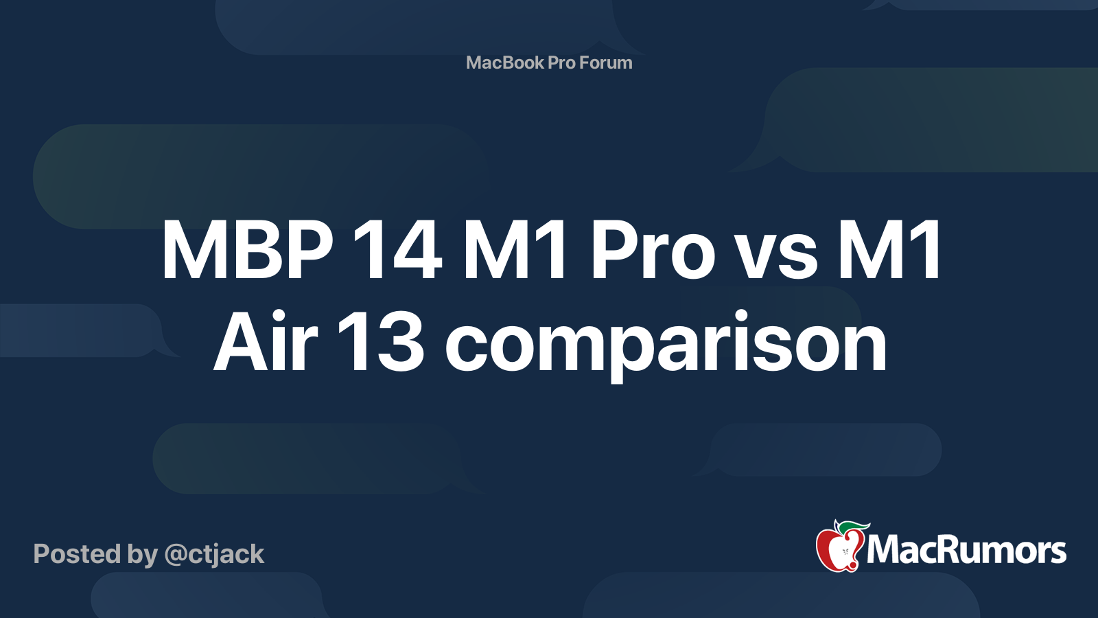 MBP 14 M1 Pro vs M1 Air 13 comparison | MacRumors Forums