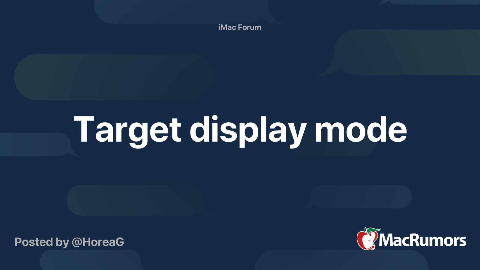 Target display mode | MacRumors Forums